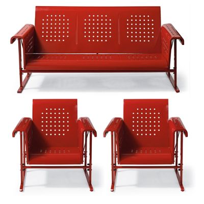 Retro Squares 3-pc. Glider Seating Set | Grandin Road