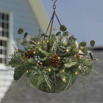 Holiday Tradition Cordless Hanging Basket | Grandin Road